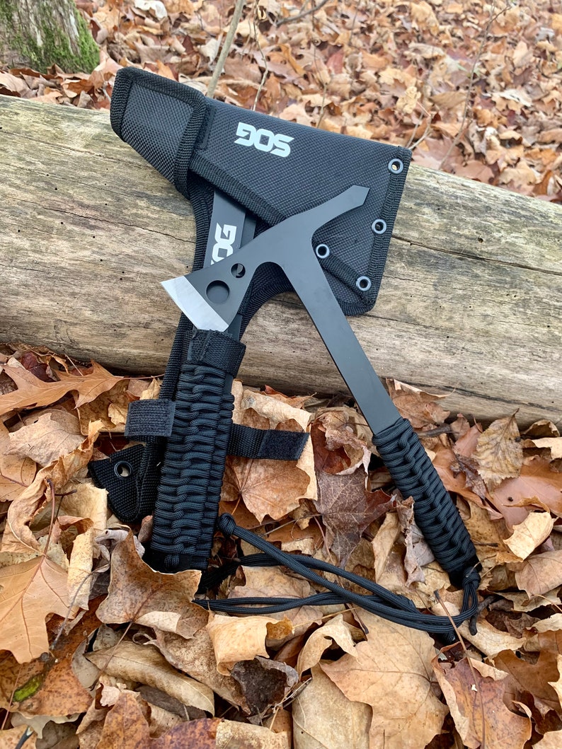 Sharp Hand Wrapped Paracord Wrapped Set of Three Tactical Throwing Axes ...