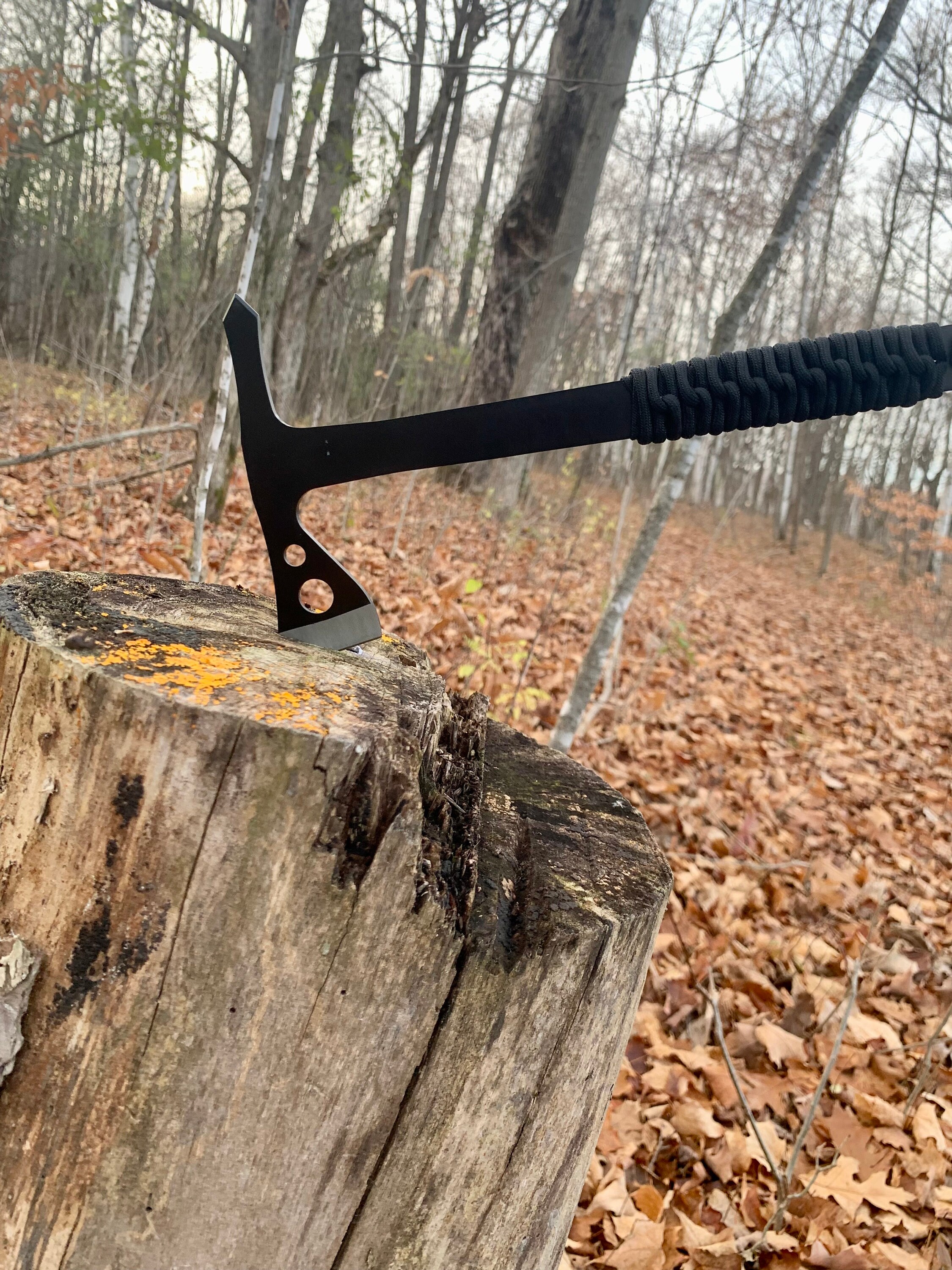 Sharp Hand Wrapped Paracord Wrapped Set of Three Tactical Throwing Axes ...