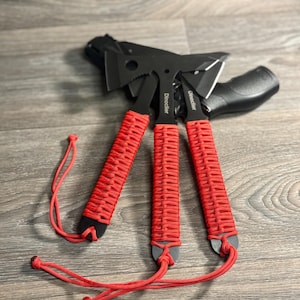 Three Sharp Tactical Throwing Axes Hand Wrapped Paracord Wrapped With ...