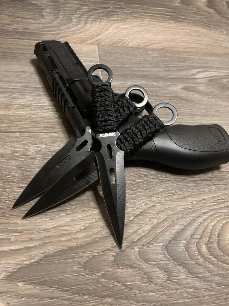 Handmade Paracord Wrapped Throwing Knife Set of 12: Tactical Survival ...