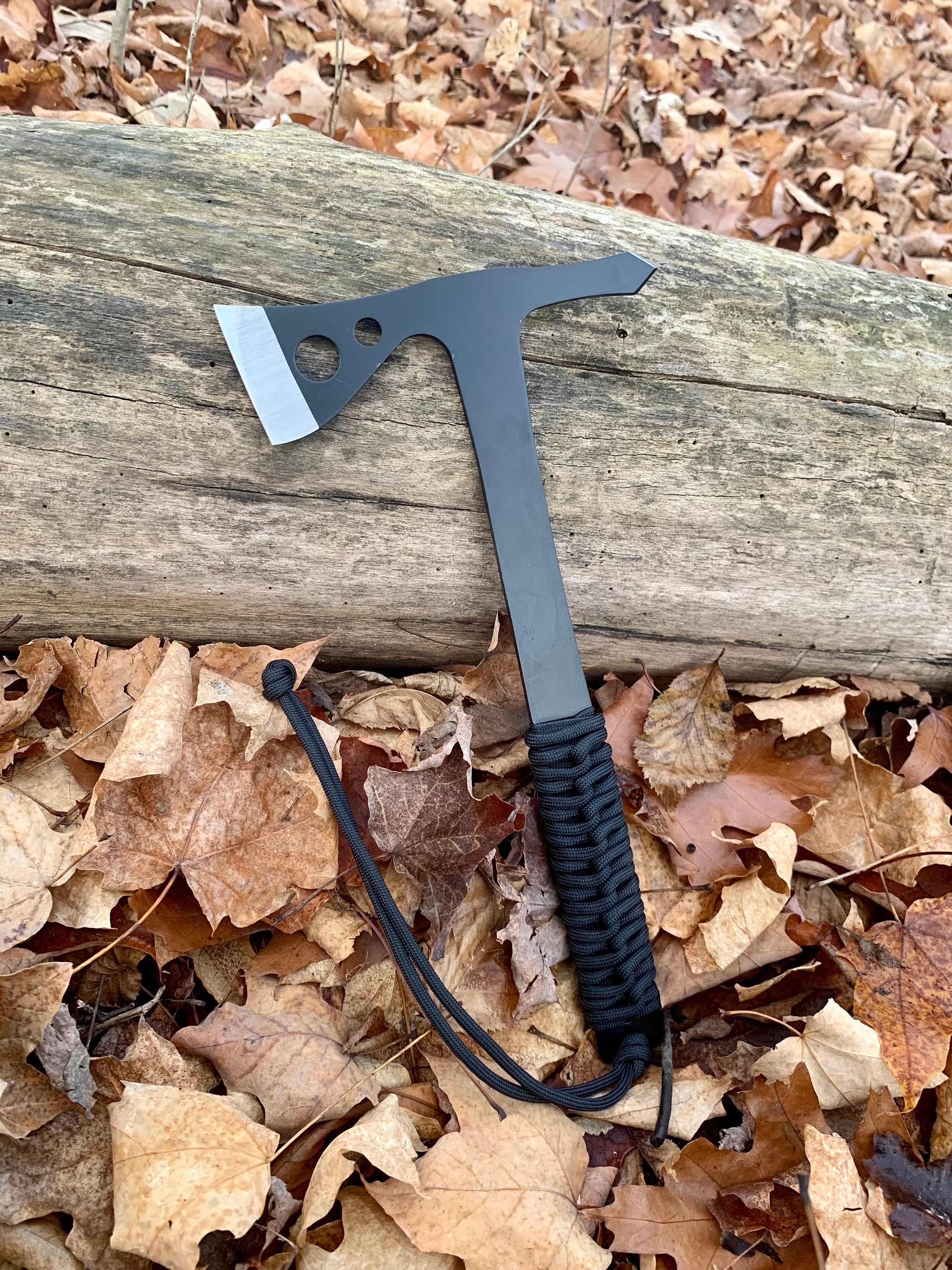 Sharp Hand Wrapped Paracord Wrapped Set of Three Tactical Throwing Axes ...