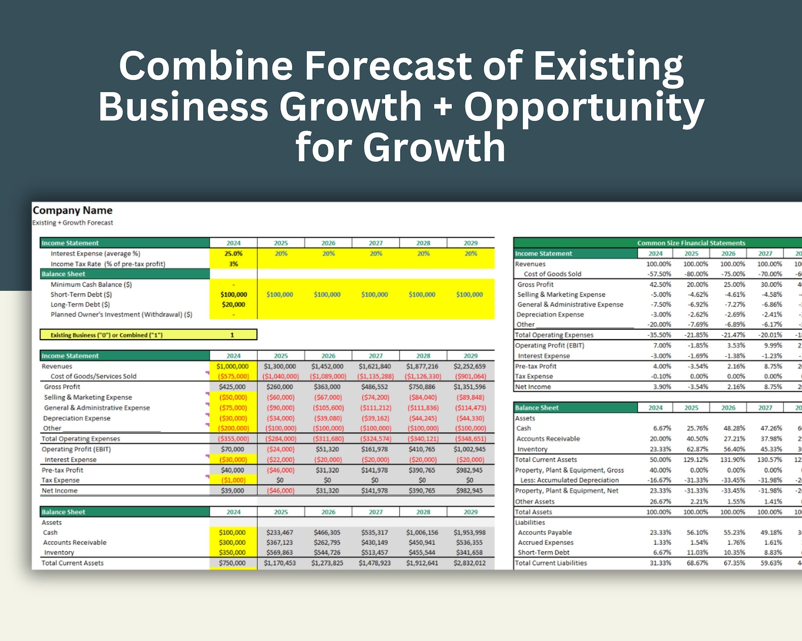 Financial Forecasting Model Excel Template | Investment Forecast Tool ...