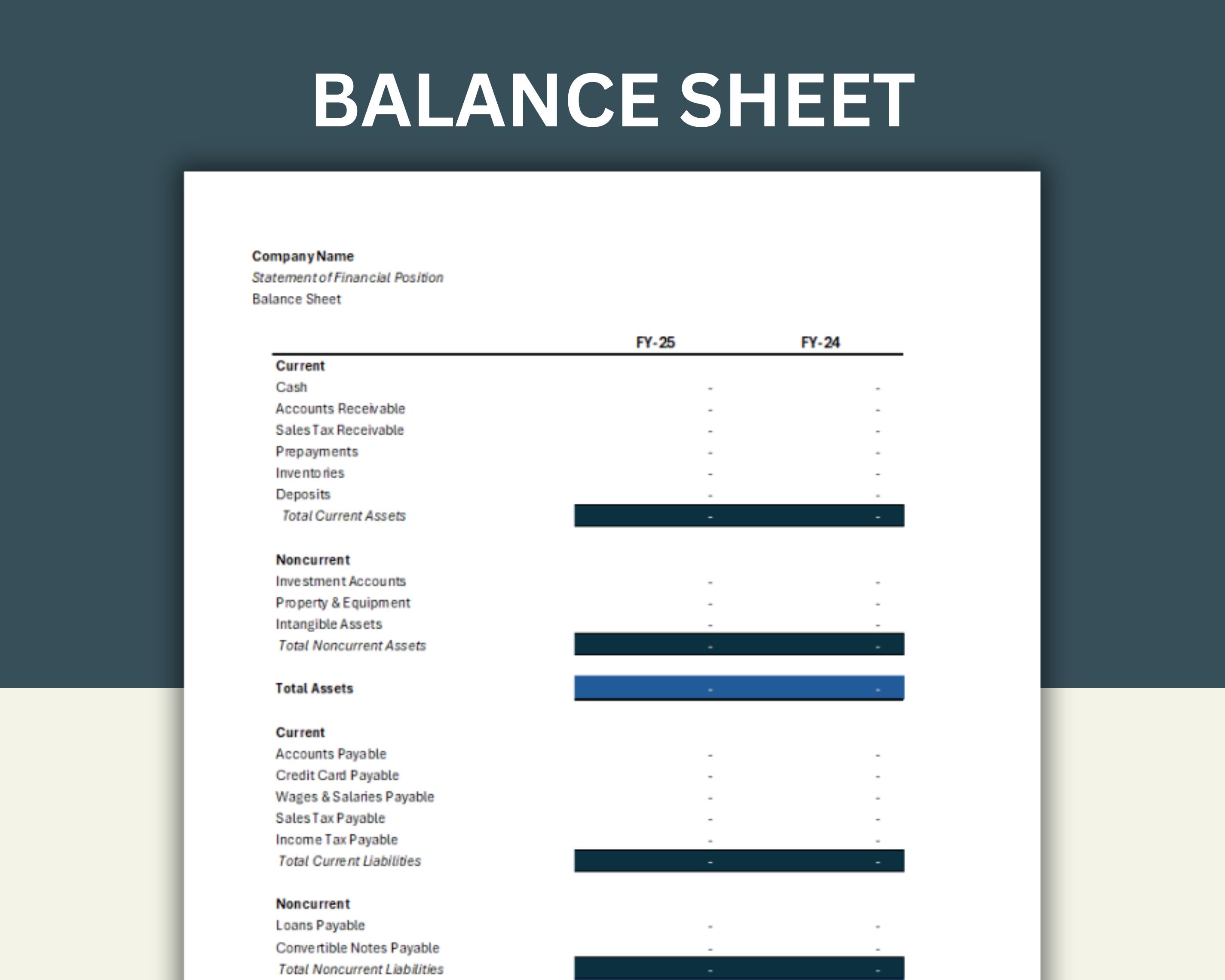 Financial Statements Template Bundle With Balance Sheet, Income ...