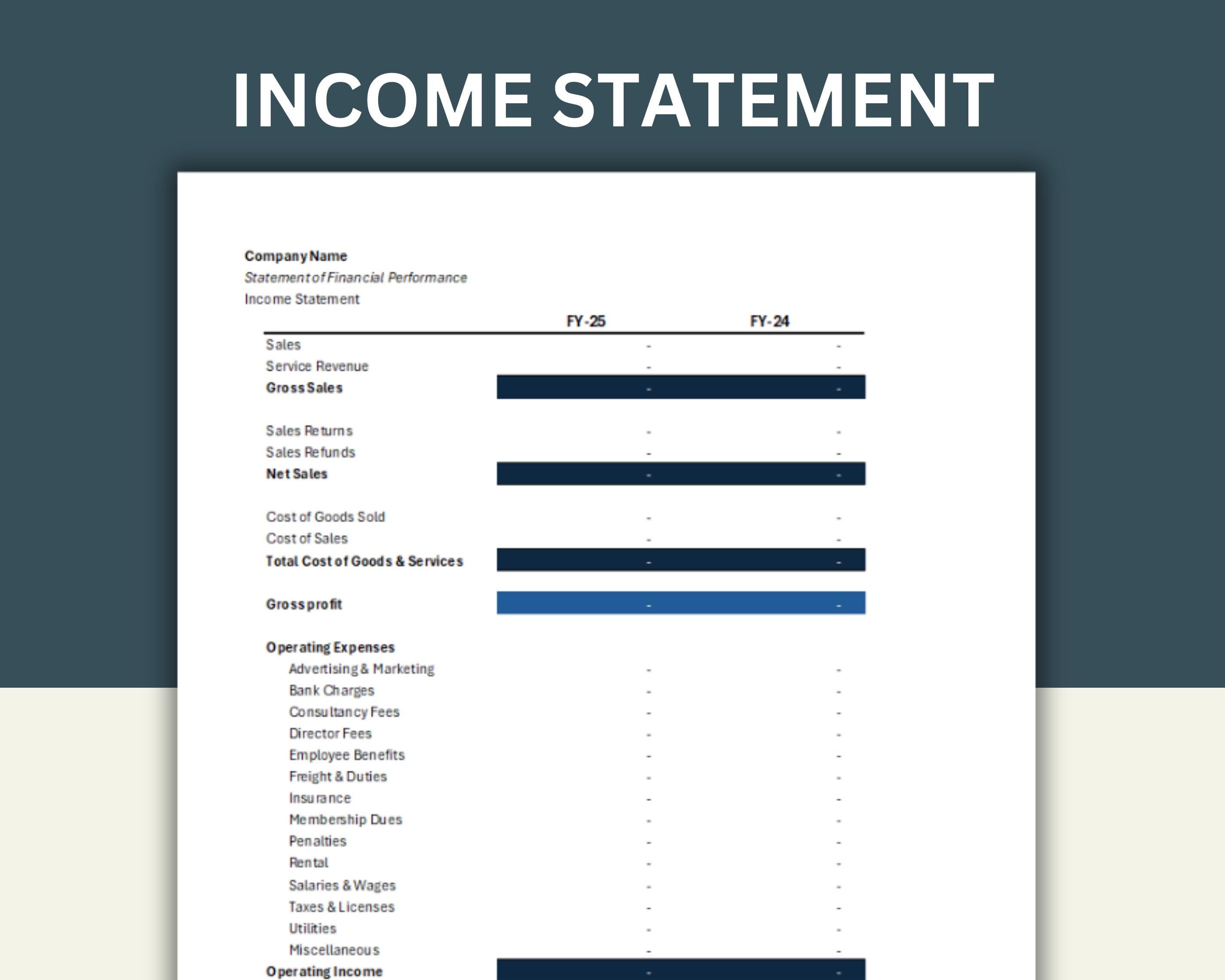 Financial Statements Template Bundle With Balance Sheet, Income ...