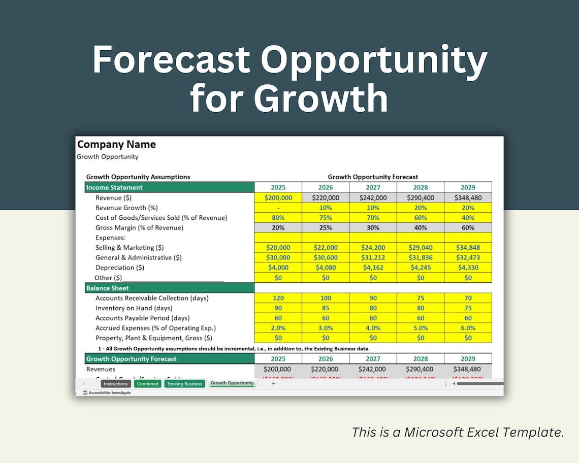 Financial Forecasting Model Excel Template | Investment Forecast Tool ...
