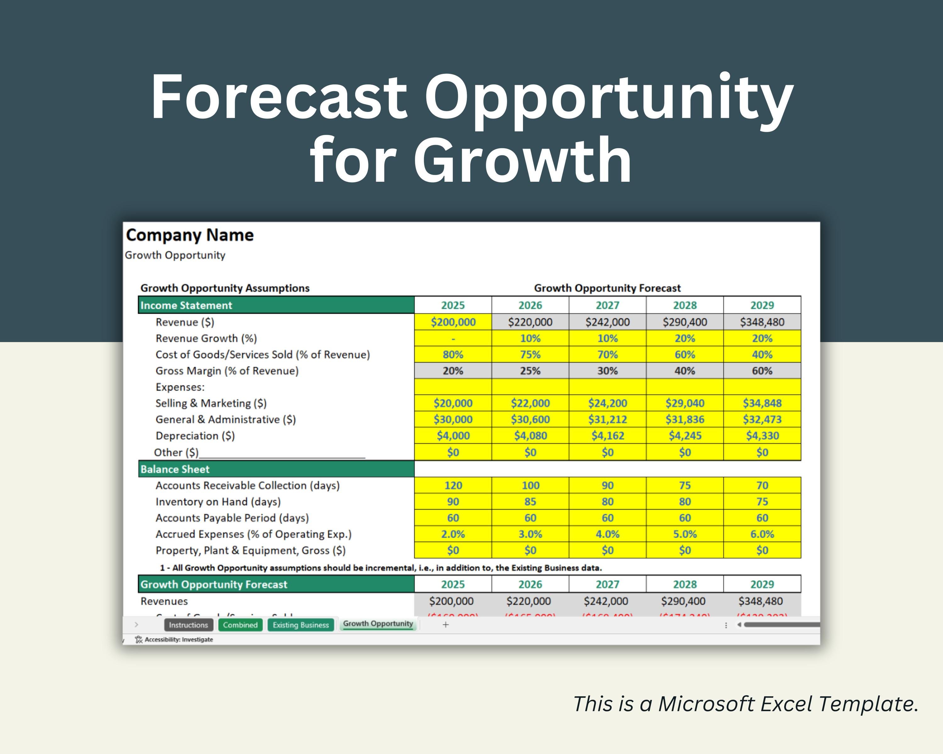 Financial Forecasting Model Excel Template | Investment Forecast Tool ...