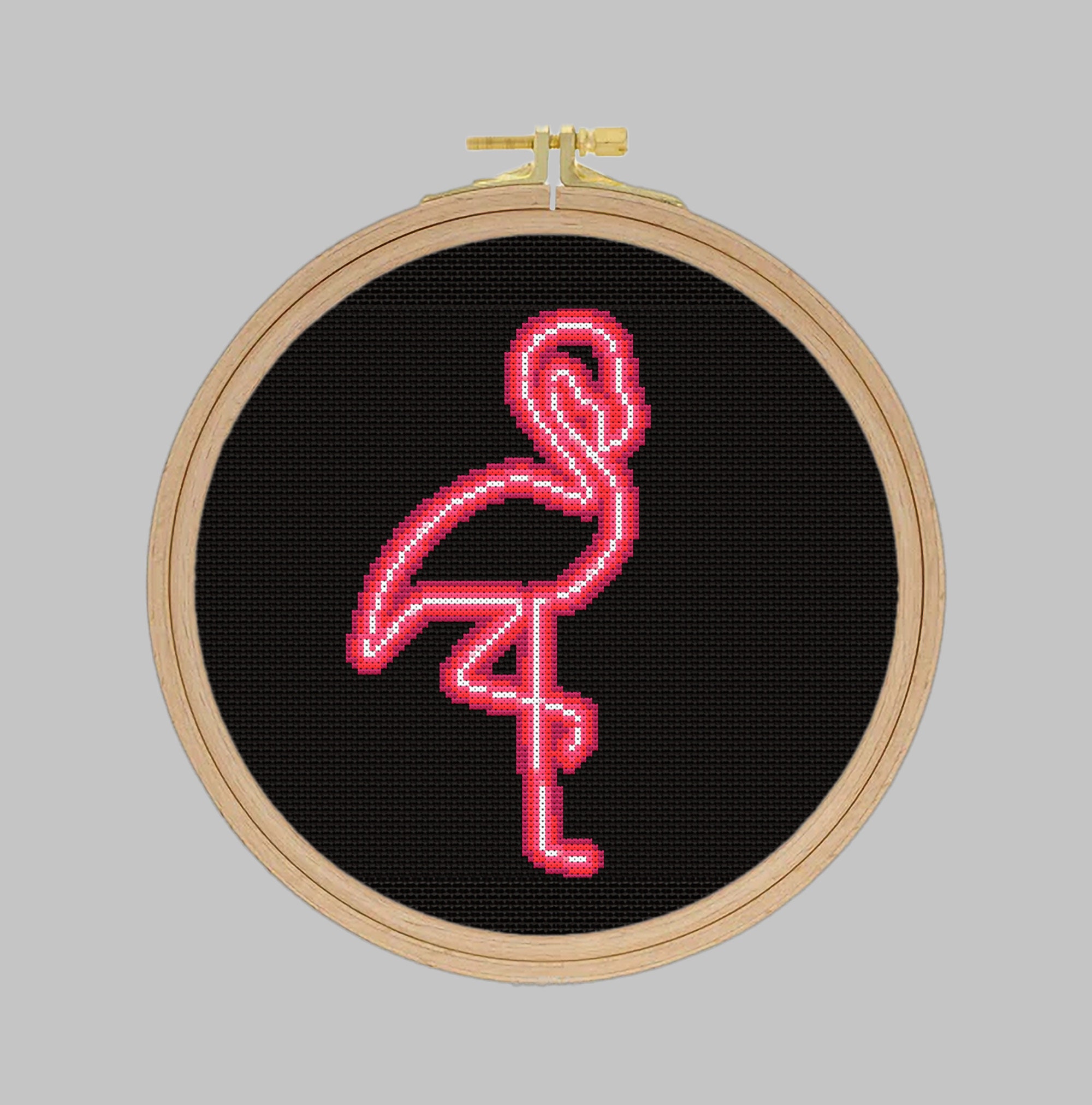 Neon Flamingo Cross Stitch Pattern - Etsy