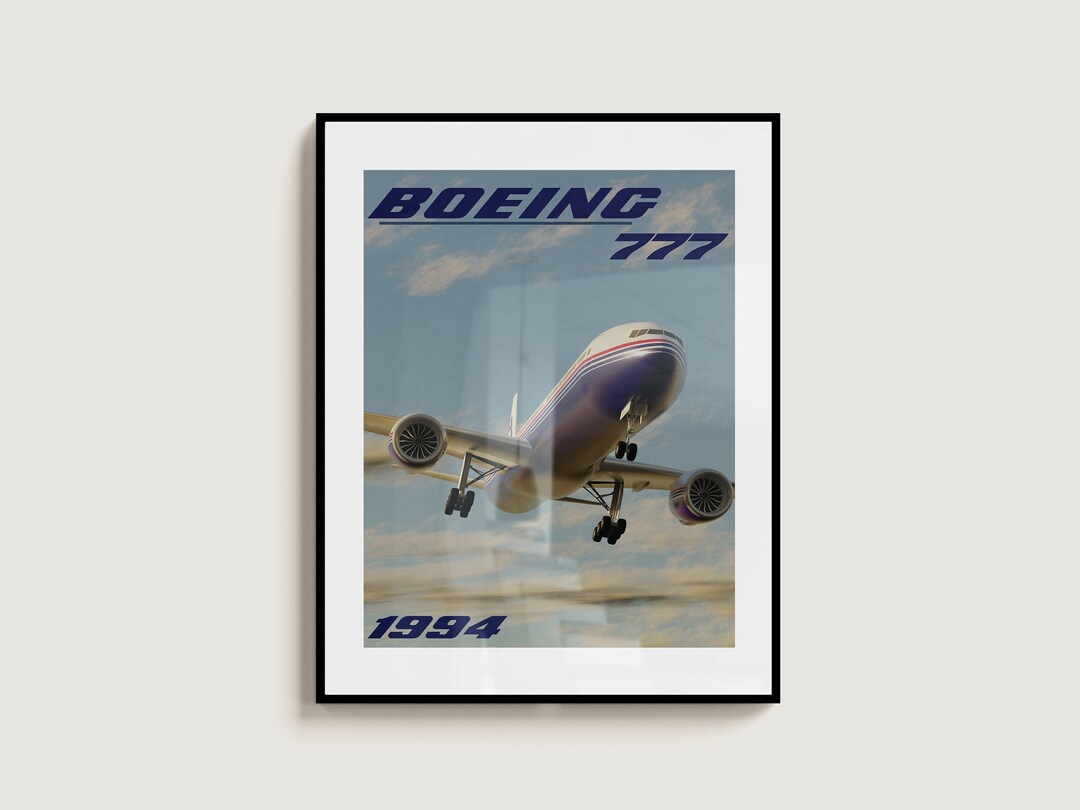 Boeing 777 Print | Airplane Poster - Aircraft Poster - Retro Aircraft ...