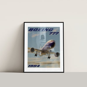 Boeing 777 Print | Airplane Poster - Aircraft Poster - Retro Aircraft ...