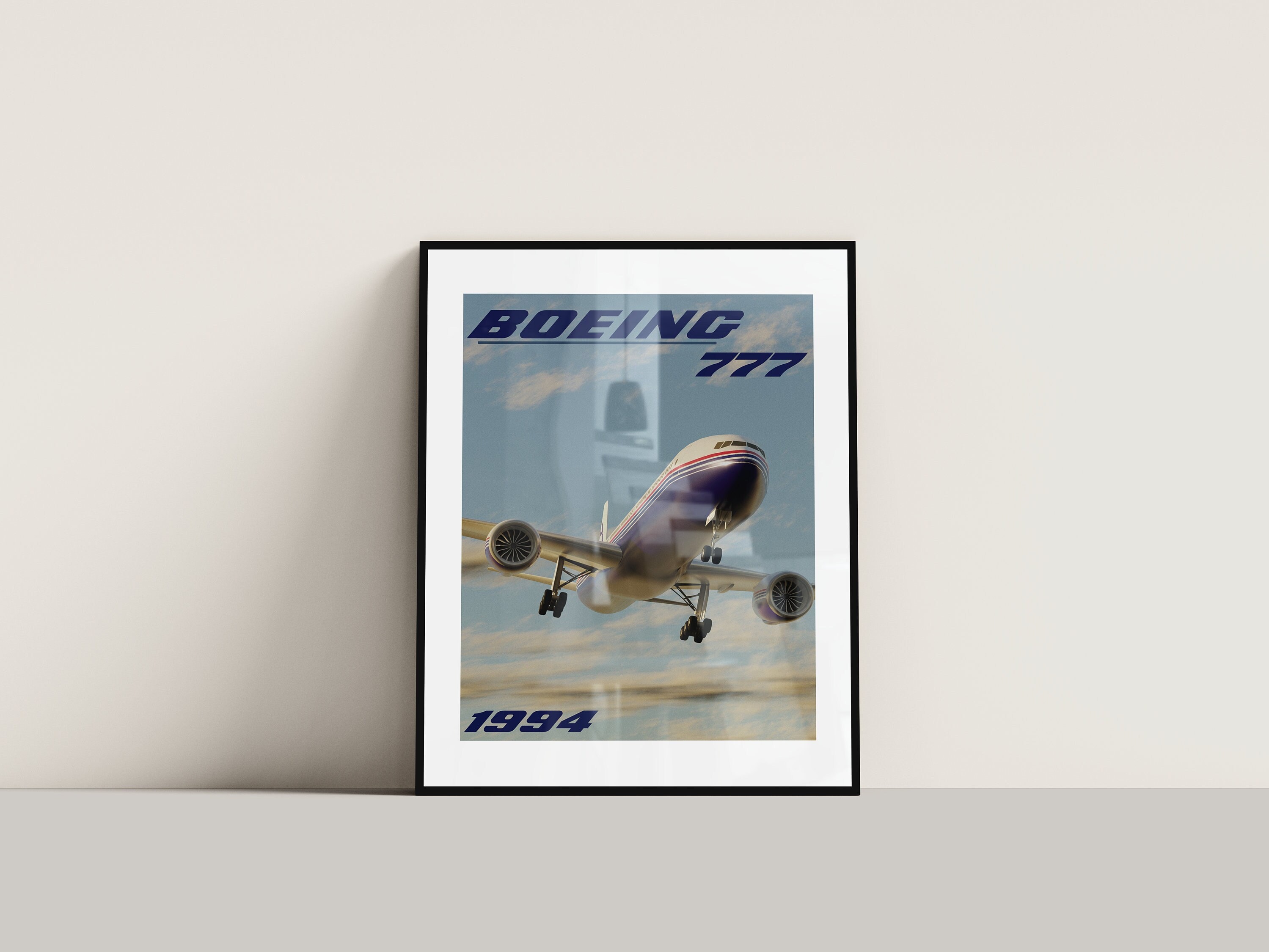 Boeing 777 Print | Airplane Poster - Aircraft Poster - Retro Aircraft ...