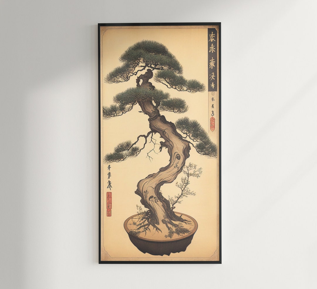 Vintage Wall Art Japanese Bonsai Tree Zen Garden Bonsai Tree Home Decor ...