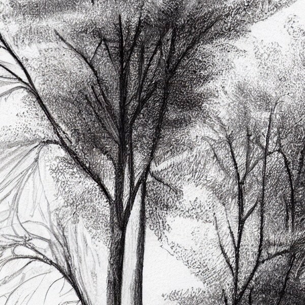 Spring Home Decor Tree Sketch Pencil Sketch Tree Art Instant Download ...