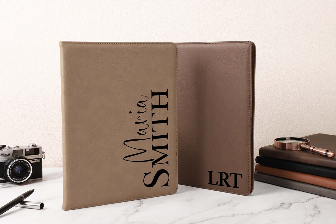 Leather Portfolio Monogrammed Leather Portfolio Leather - Etsy