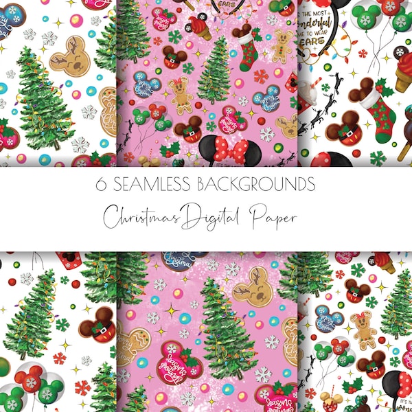 Christmas Digital Paper - Etsy