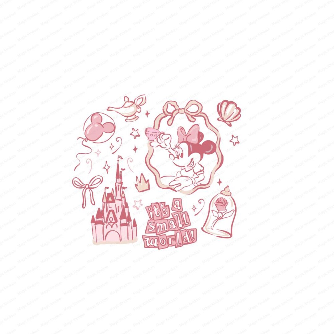 Minnie Mouse Castle PNG: Coquette Bow Heart Locket (digital Download ...