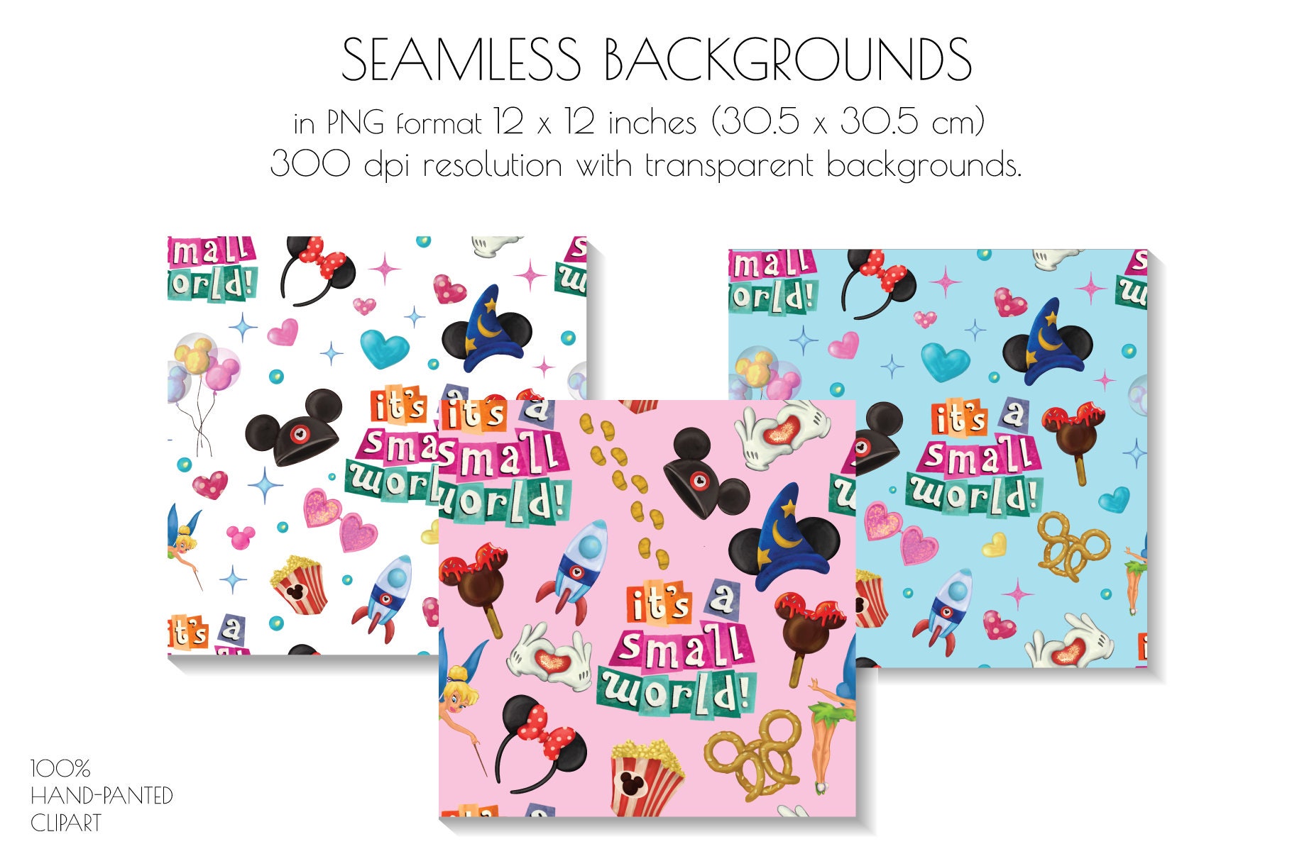 It's a Small World Digital Paper, Mouse Ears, Digital Paper, Minnie ...