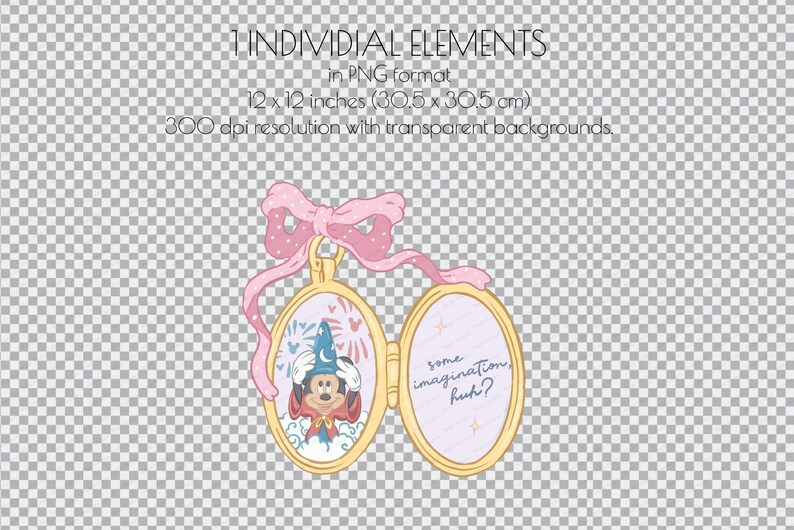 Fantasmic Minnie Mouse Locket PNG: Magic Kingdom Design (digital ...