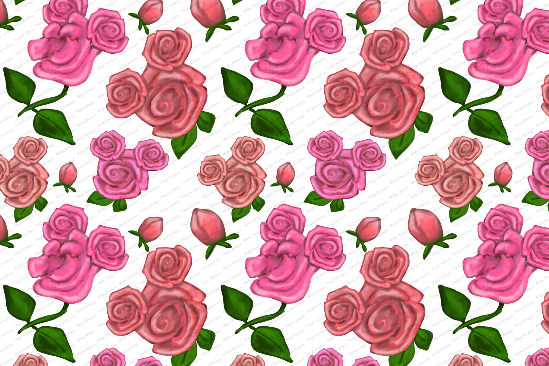 Mickey Rose Digital Paper, Digital Paper,flower,magic Kingdom,mouse ...
