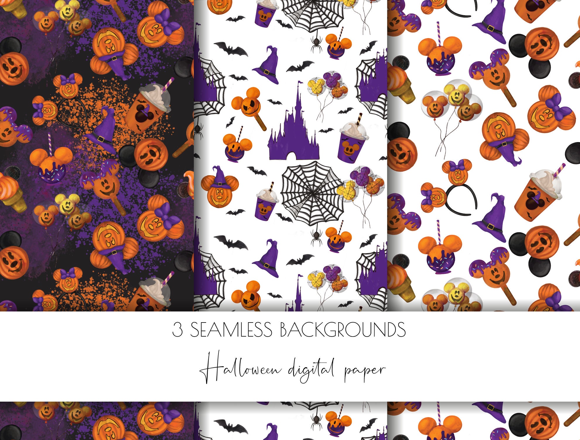 Magical Halloween Digital Paper halloweenmagic Kingdom - Etsy