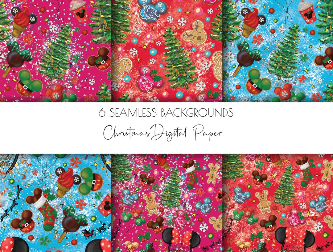 Christmas Digital Paper, Magic Kingdom,christmas Paper Pack, Christmas ...