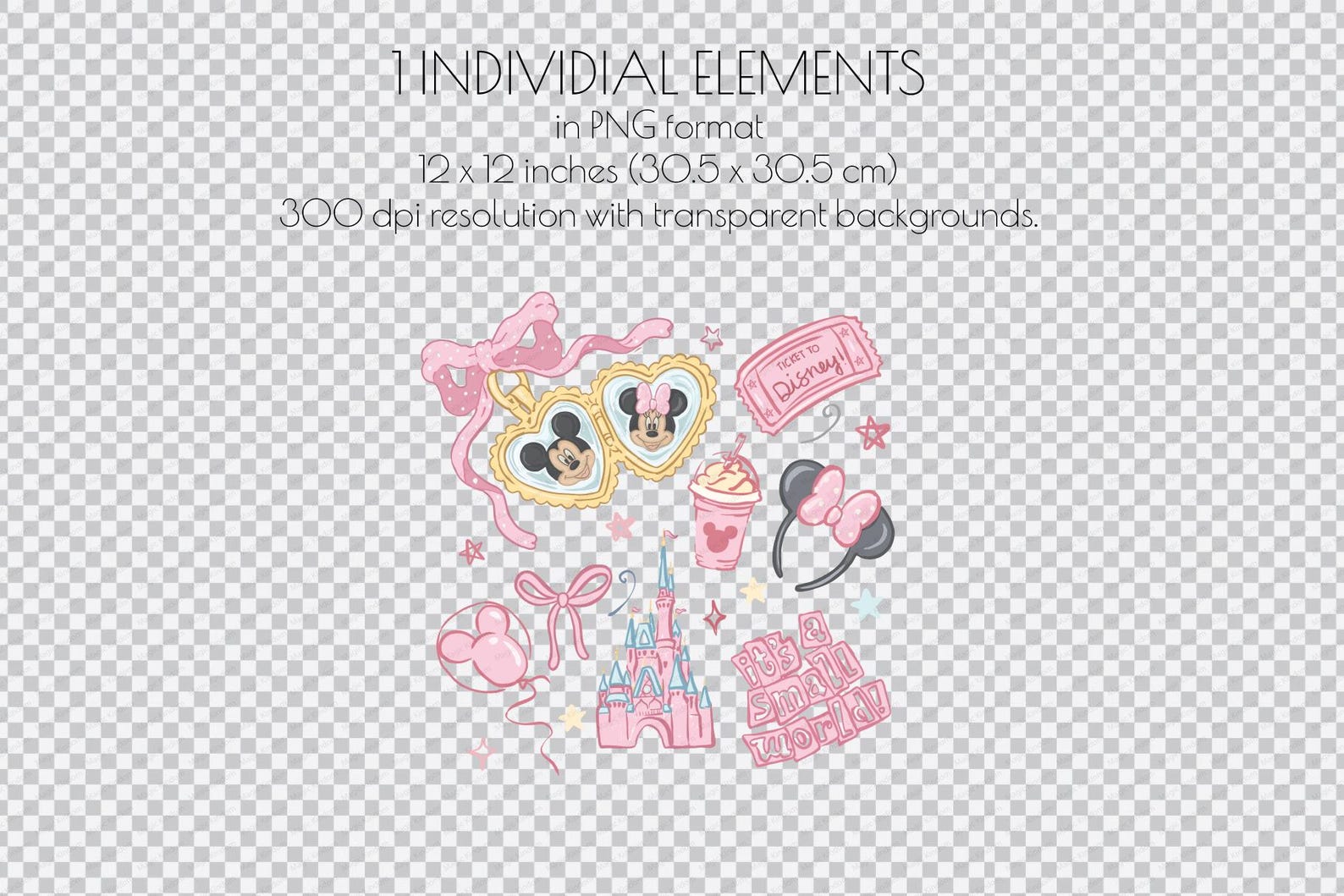 Minnie Mouse Castle PNG: Coquette Bow Heart Locket (digital Download ...