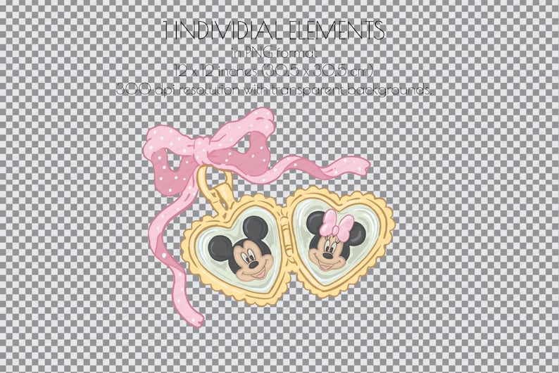 Magic Kingdom,heart Locket, Minnie Mouse Ears, Coquette Bow Locket,png ...