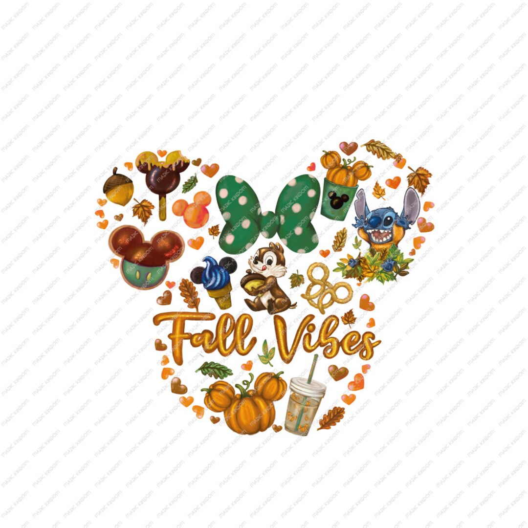 Minnie Mouse Fall Magic Kingdom Clipart: Autumn Pumpkin Design (PNG) - Etsy