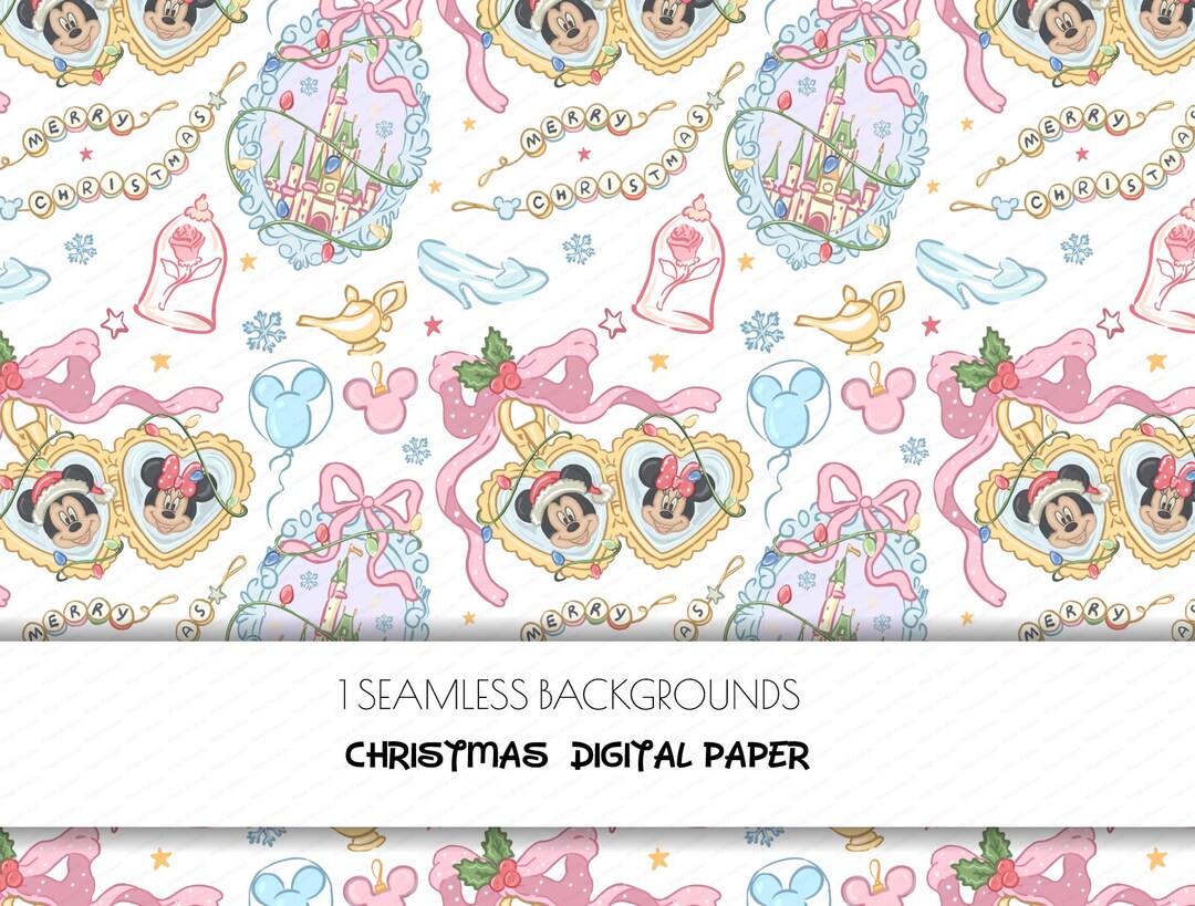 Christmas Digital Paper,magic Kingdom, Castle Heart Locket PNG (digital ...