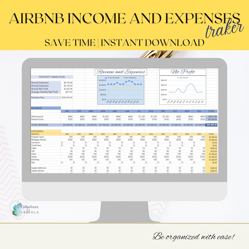 Rental & Airbnb Income and Expense Tracker Tax Deductible - Etsy