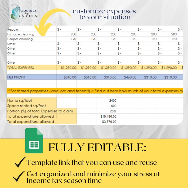 Rental & Airbnb Income and Expense Tracker Tax Deductible - Etsy