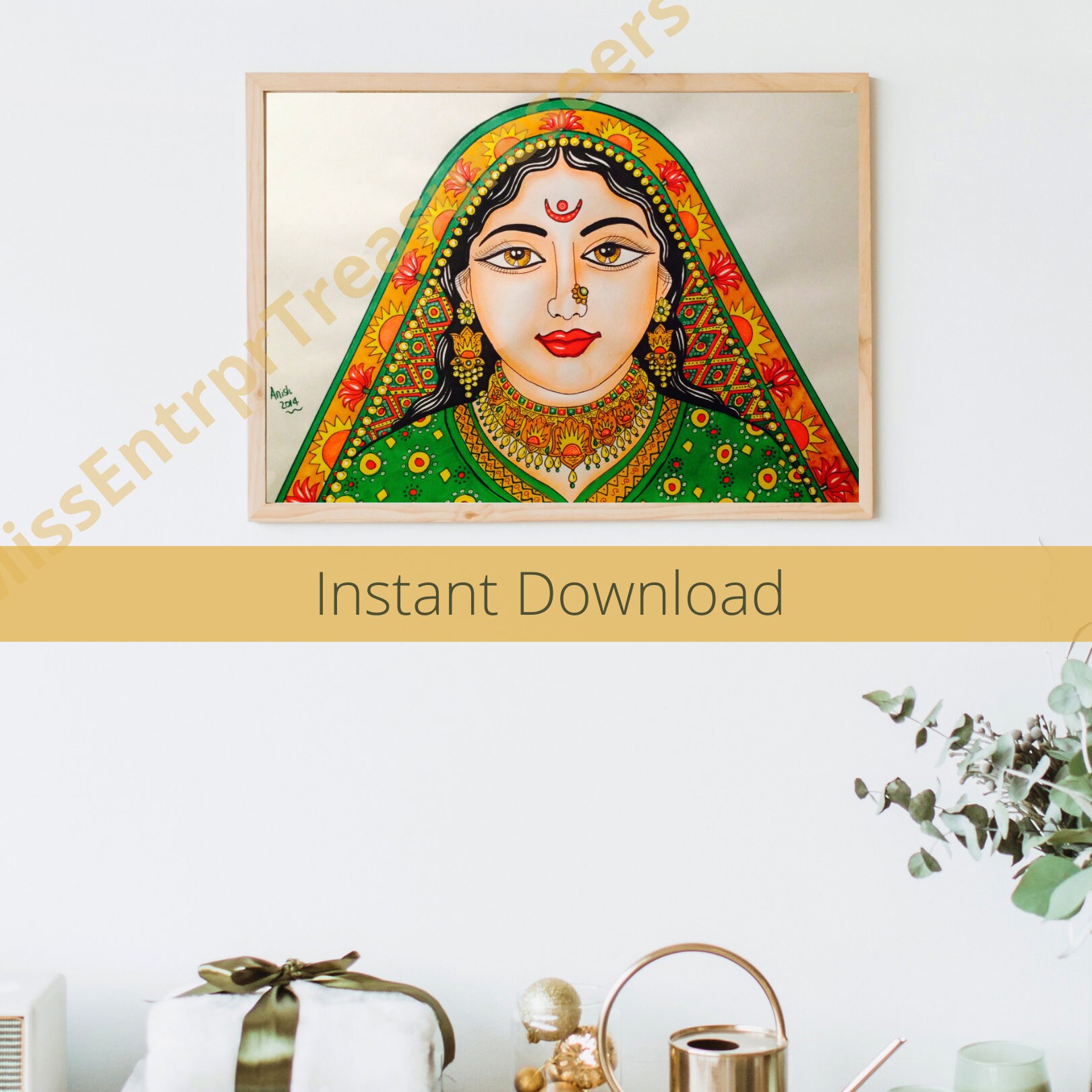 Randal Ma Poster Handmade Digital Print Hindu Goddess Wall Art Gujarati ...