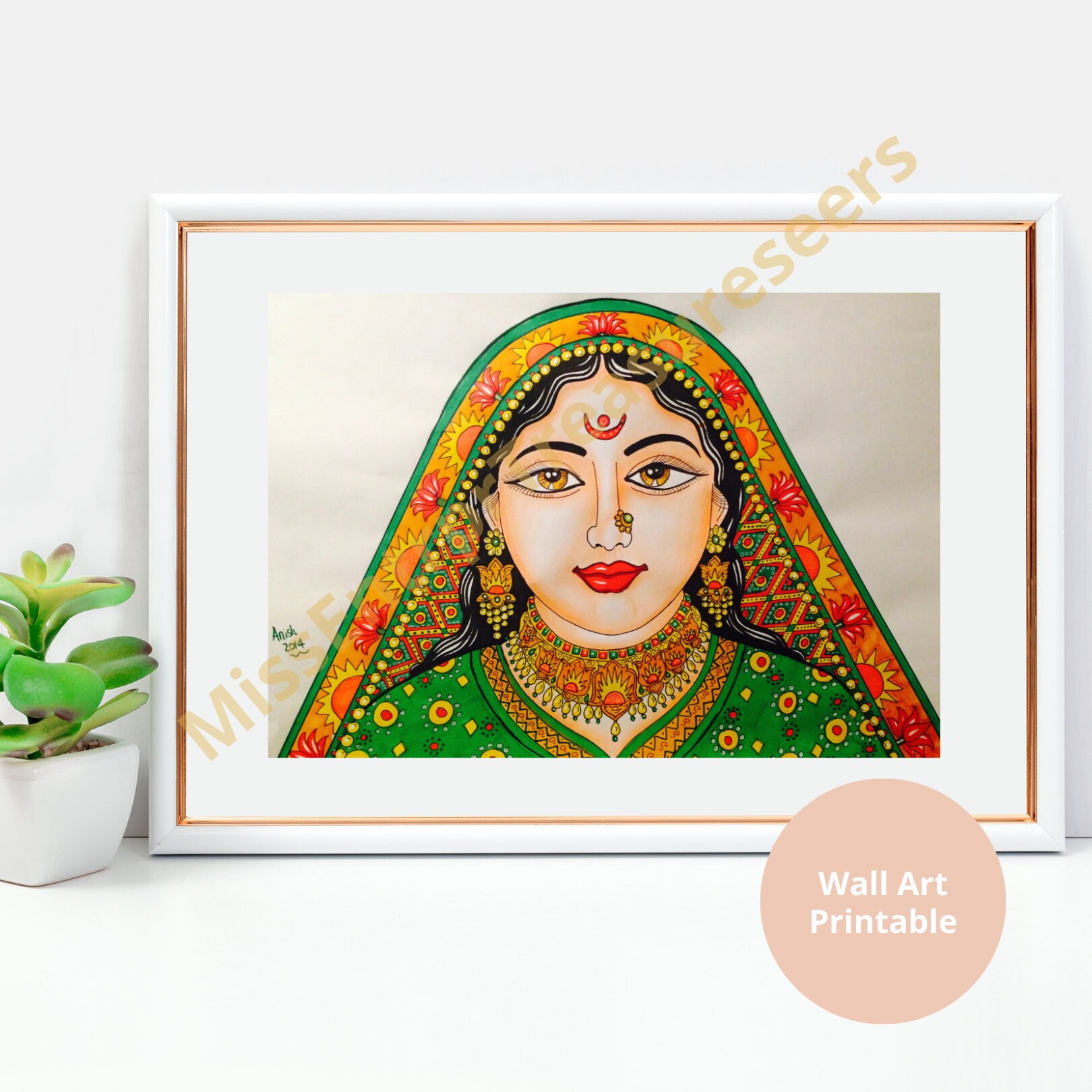 Randal Ma Poster Handmade Digital Print Hindu Goddess Wall Art Gujarati ...