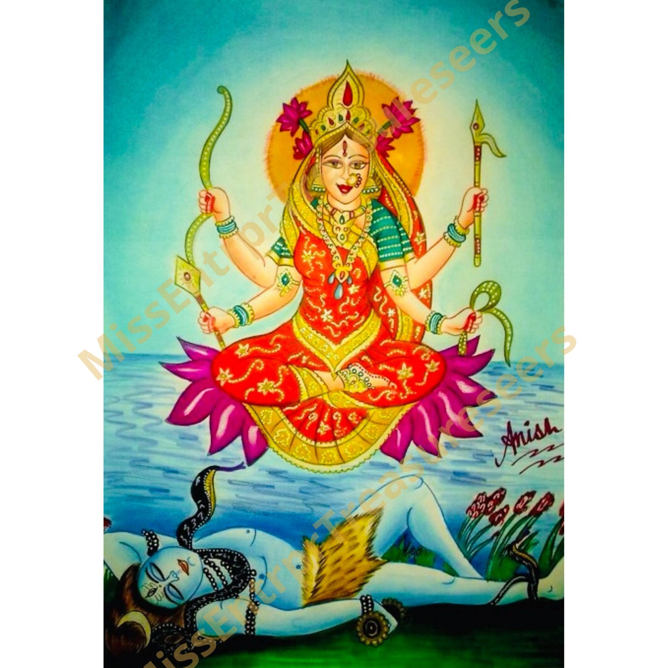 Tripurasundari Goddess Poster | Powerful Devi Digital Print | Hindu ...