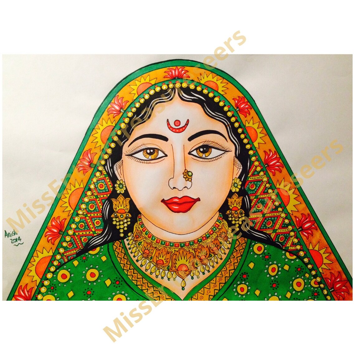 Randal Ma Poster Handmade Digital Print Hindu Goddess Wall Art Gujarati ...