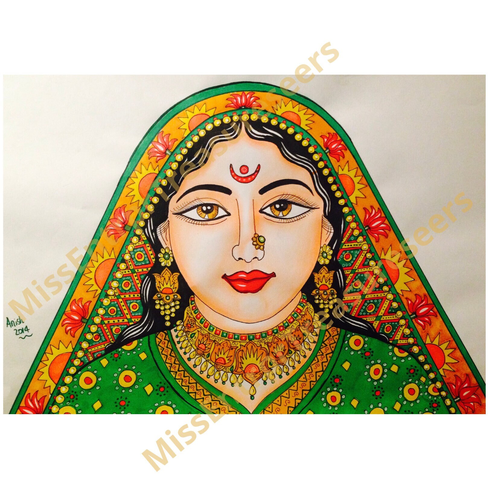 Randal Ma Poster Handmade Digital Print Hindu Goddess Wall Art Gujarati ...