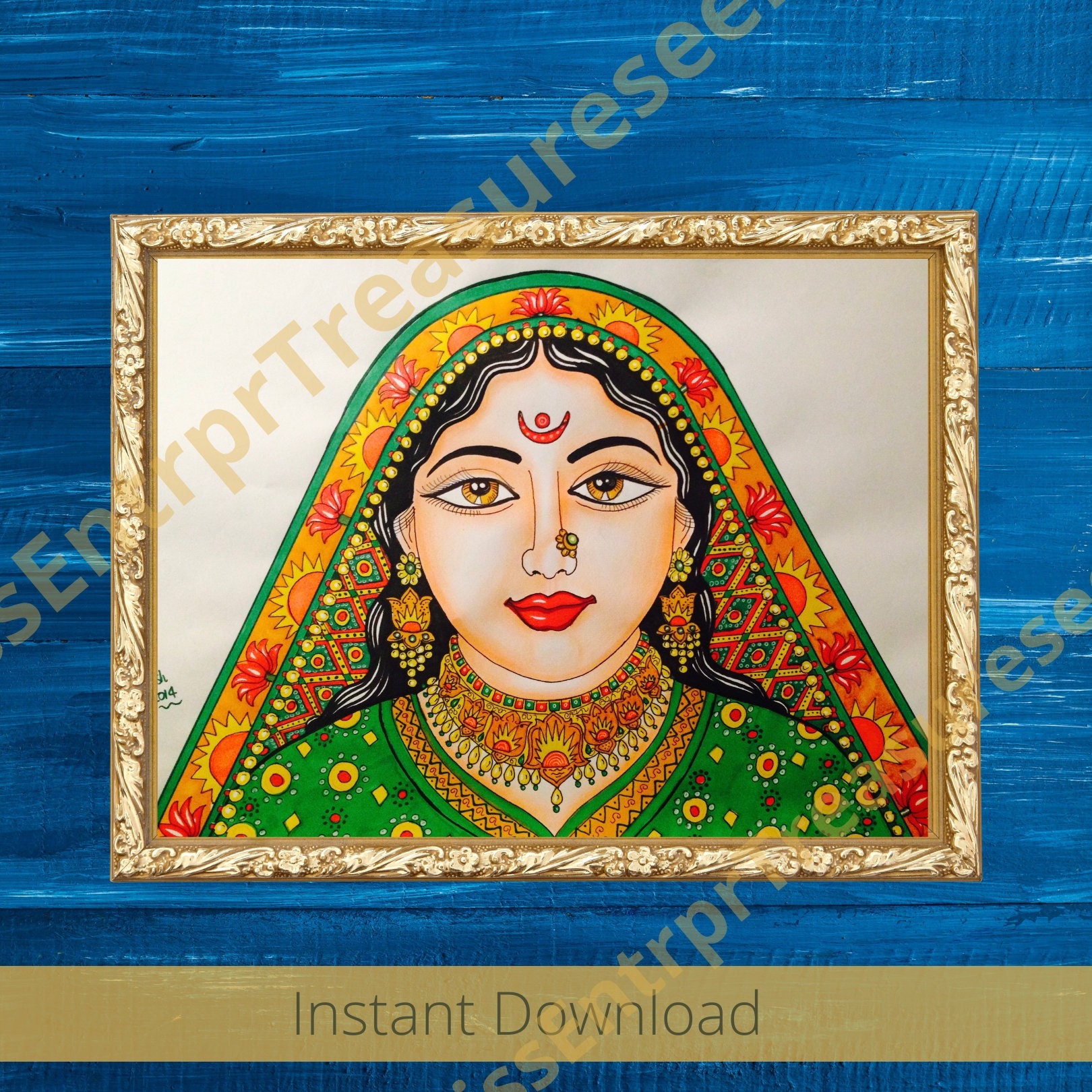 Randal Ma Poster Handmade Digital Print Hindu Goddess Wall Art Gujarati ...