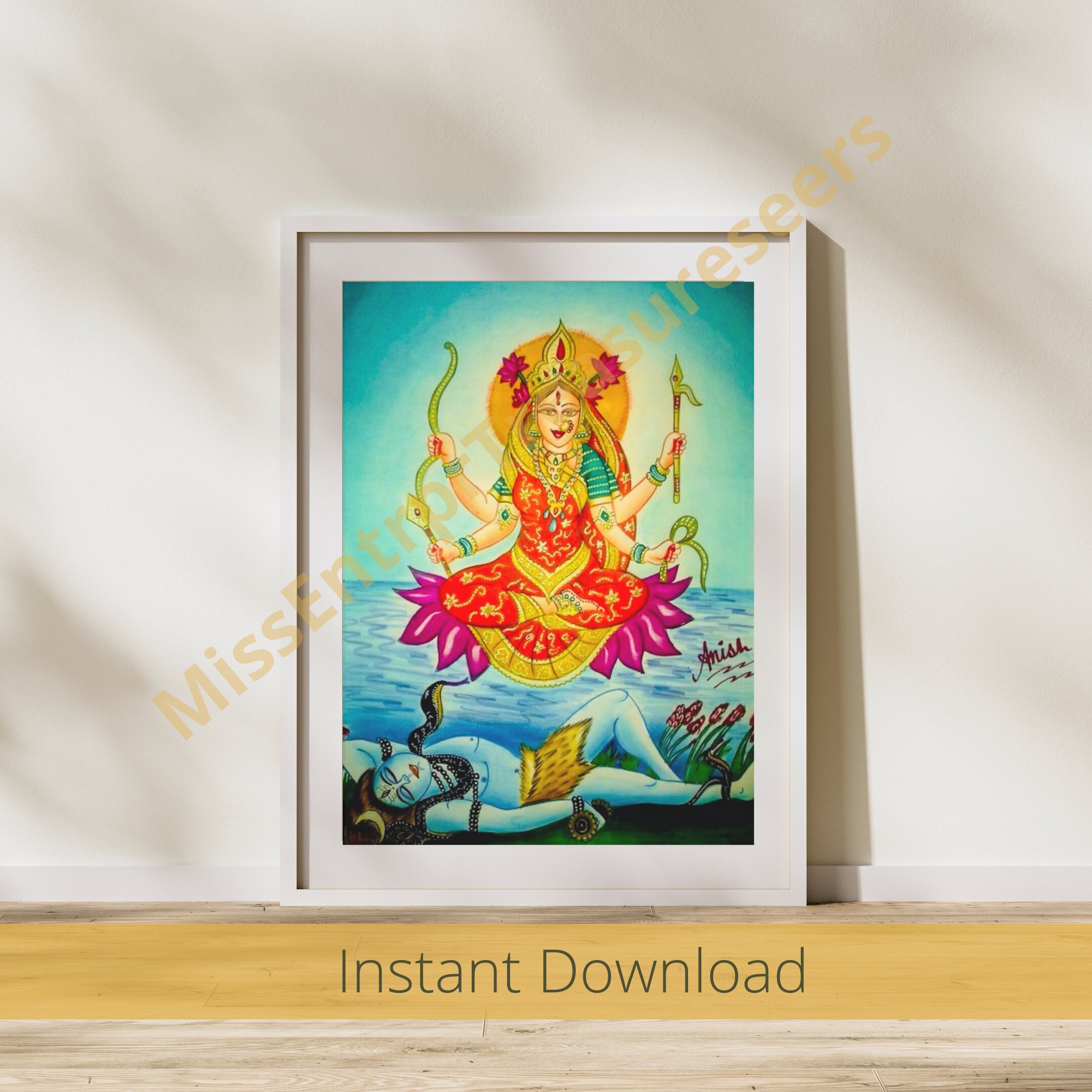 Tripurasundari Goddess Poster | Powerful Devi Digital Print | Hindu ...