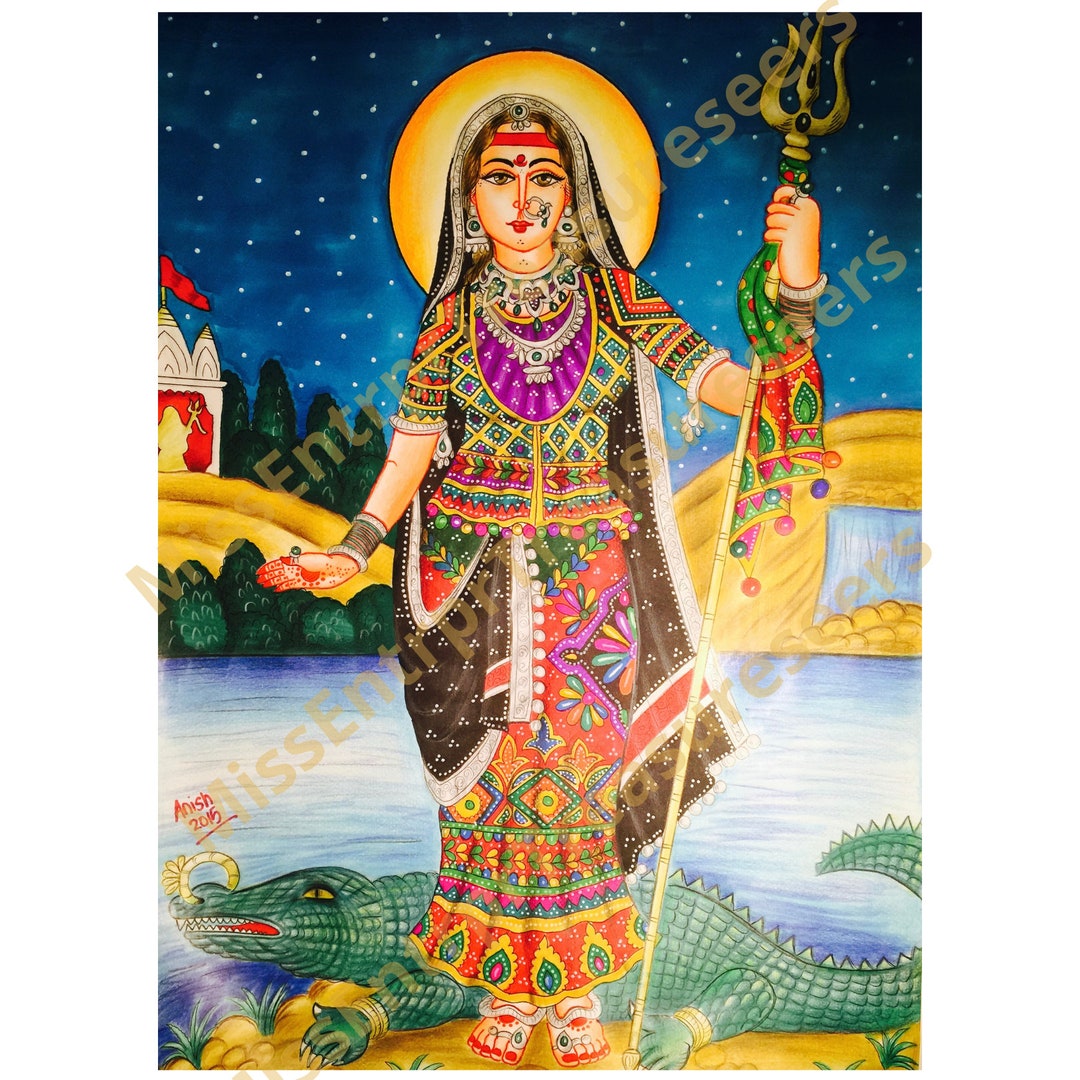 Stunning Khodiyar Maa Poster Digital Print Hindu Goddess Wall Art ...