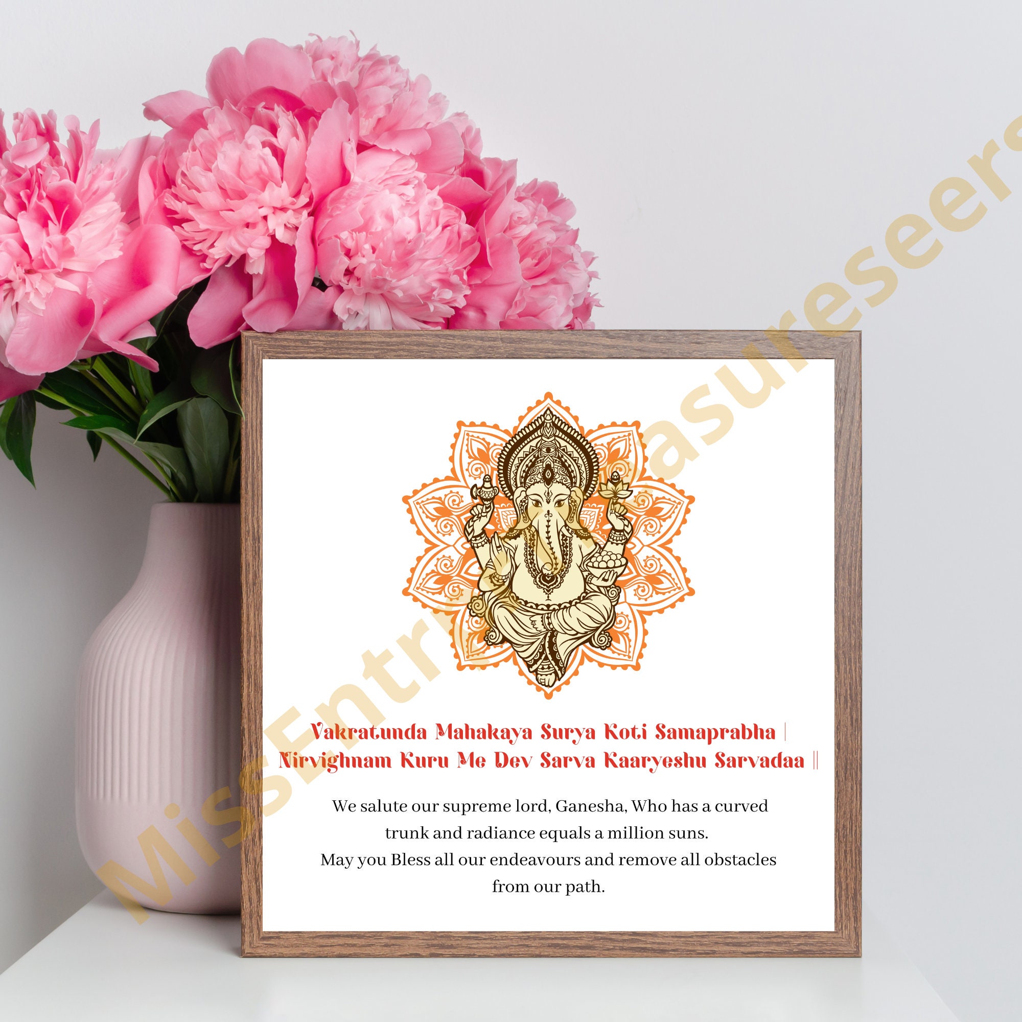 Vakratunda Mahakaya Digital Print | Powerful Ganpati Mantra for ...