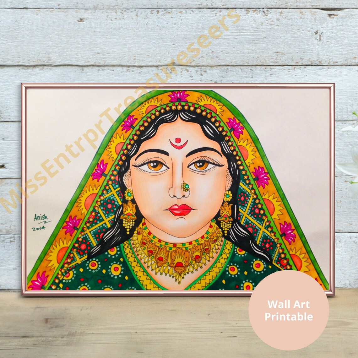 Randal Ma Digital Poster Hindu Goddess Wall Art Stunning Print Gujarati ...