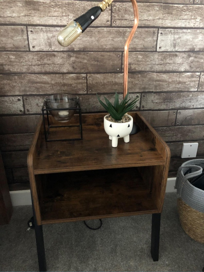 Rustic Bedside Table Industrial End Tables Steel Frame Side - Etsy