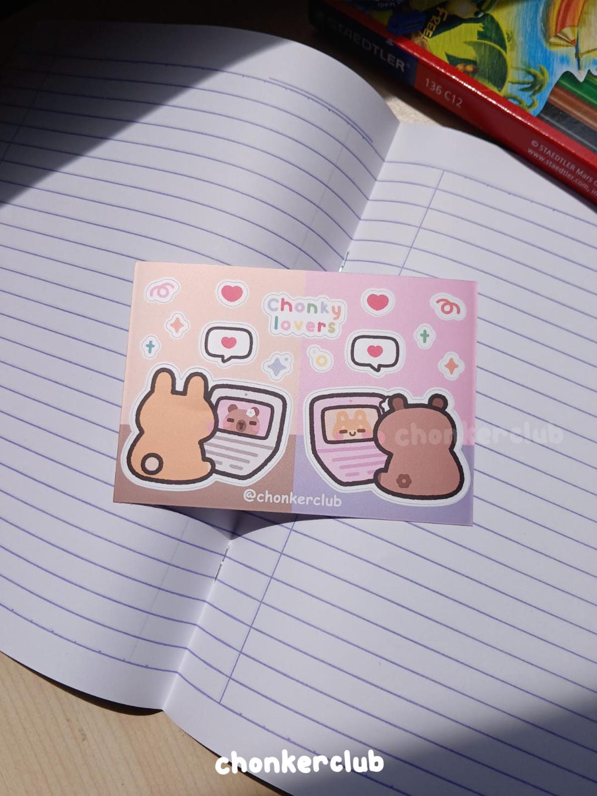 Chonky Lovers Sticker Sheet | A7 Waterproof Vinyl | Cute Kawaii Long ...