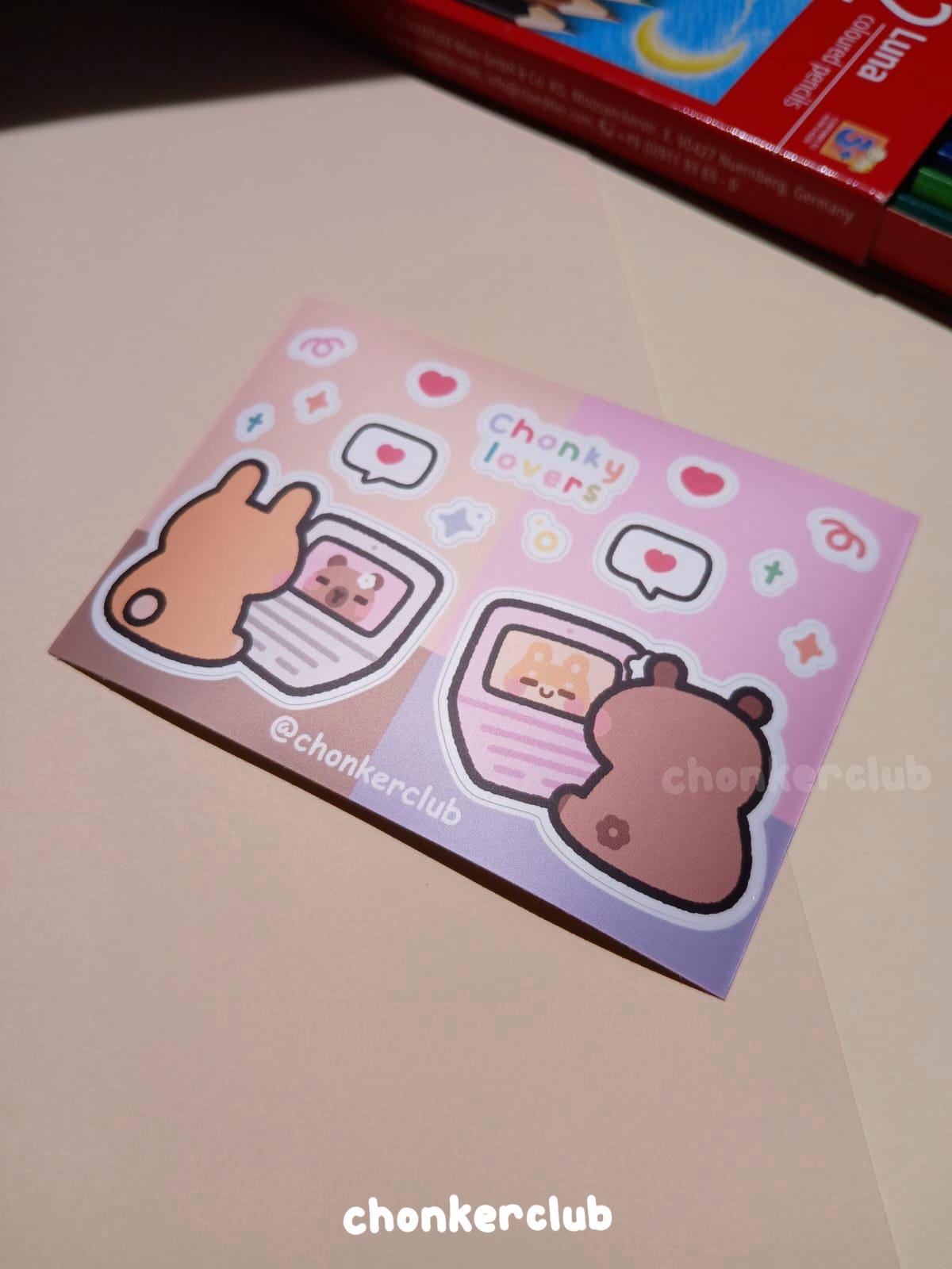 Chonky Lovers Sticker Sheet | A7 Waterproof Vinyl | Cute Kawaii Long ...