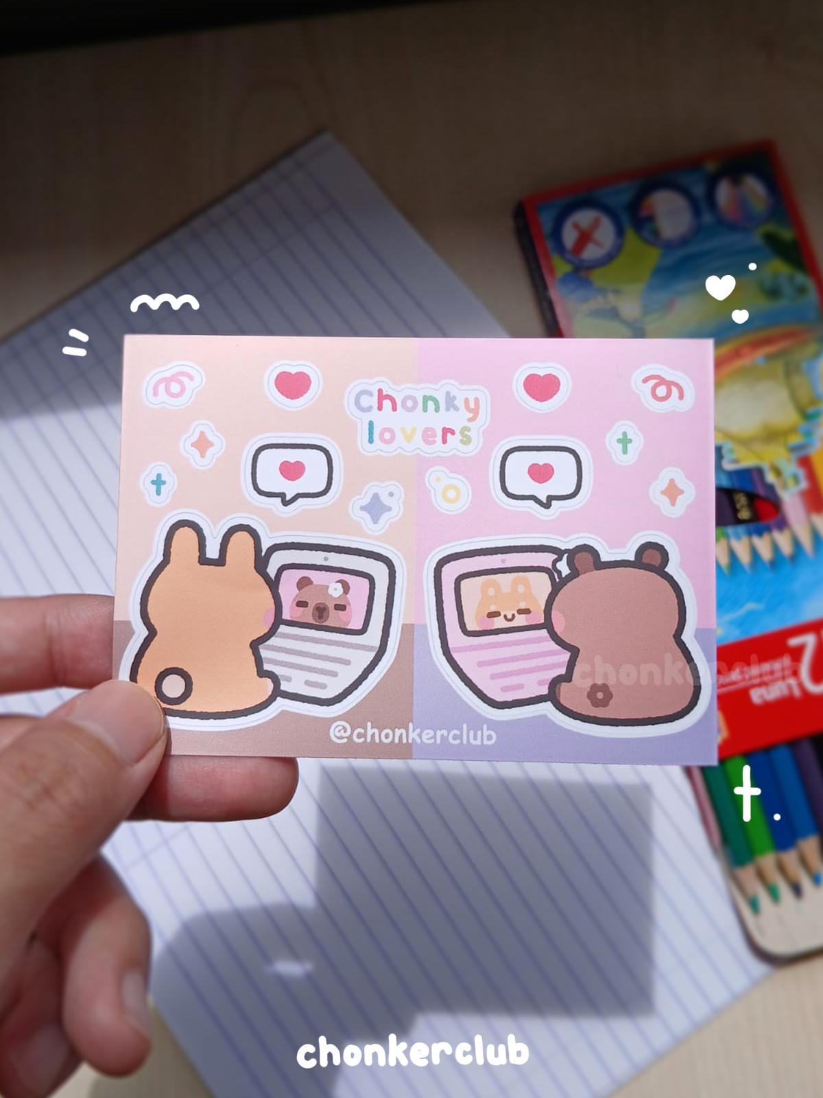 Chonky Lovers Sticker Sheet | A7 Waterproof Vinyl | Cute Kawaii Long ...