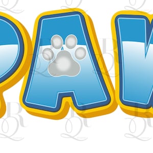 Paw Font Letters and Numbers Patrol Font Letters and Numbers - Etsy