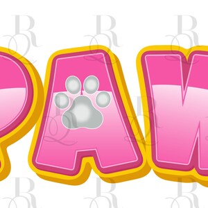 Paw Font Letters and Numbers Patrol Font Letters and Numbers - Etsy