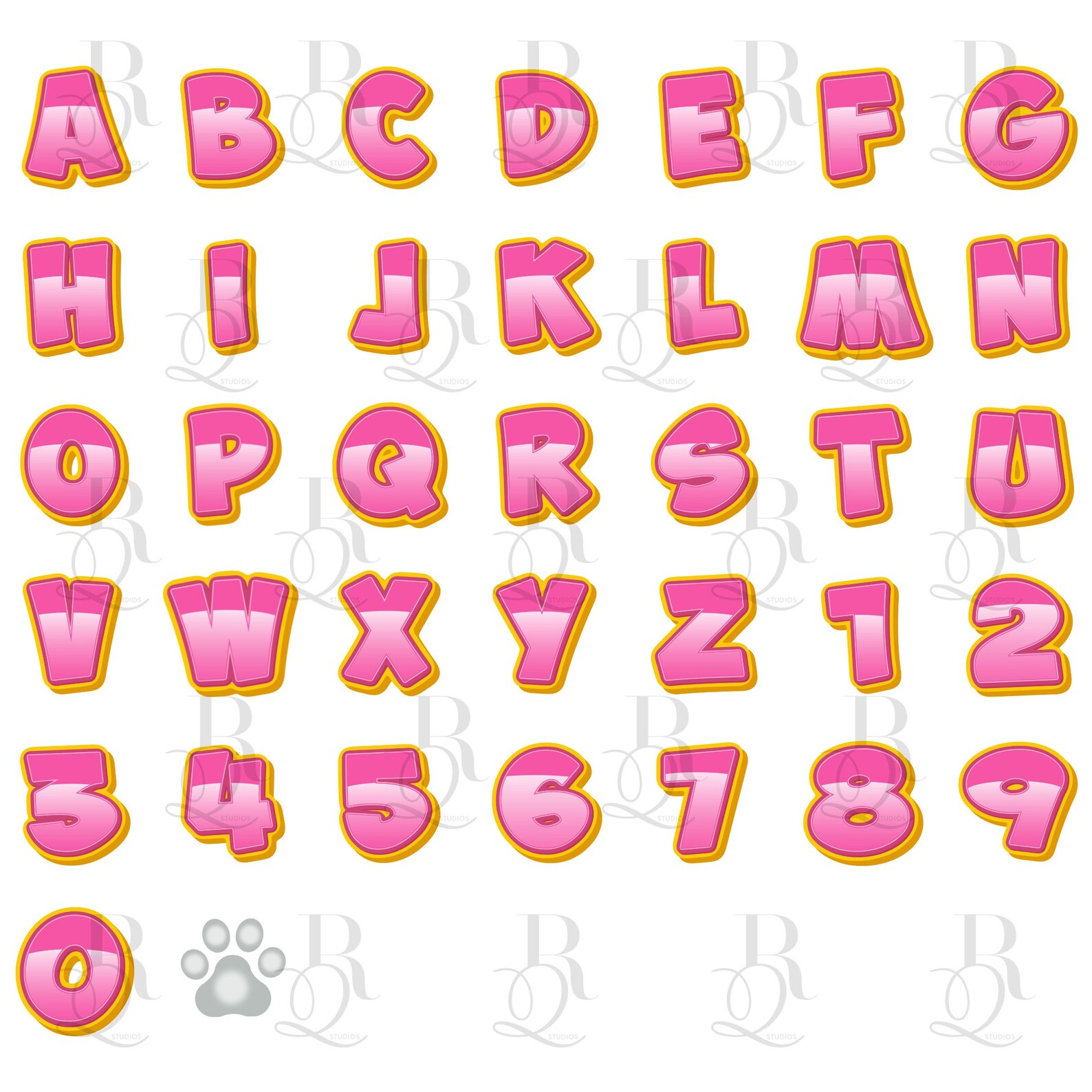 Paw Font Letters and Numbers Patrol Font Letters and Numbers - Etsy