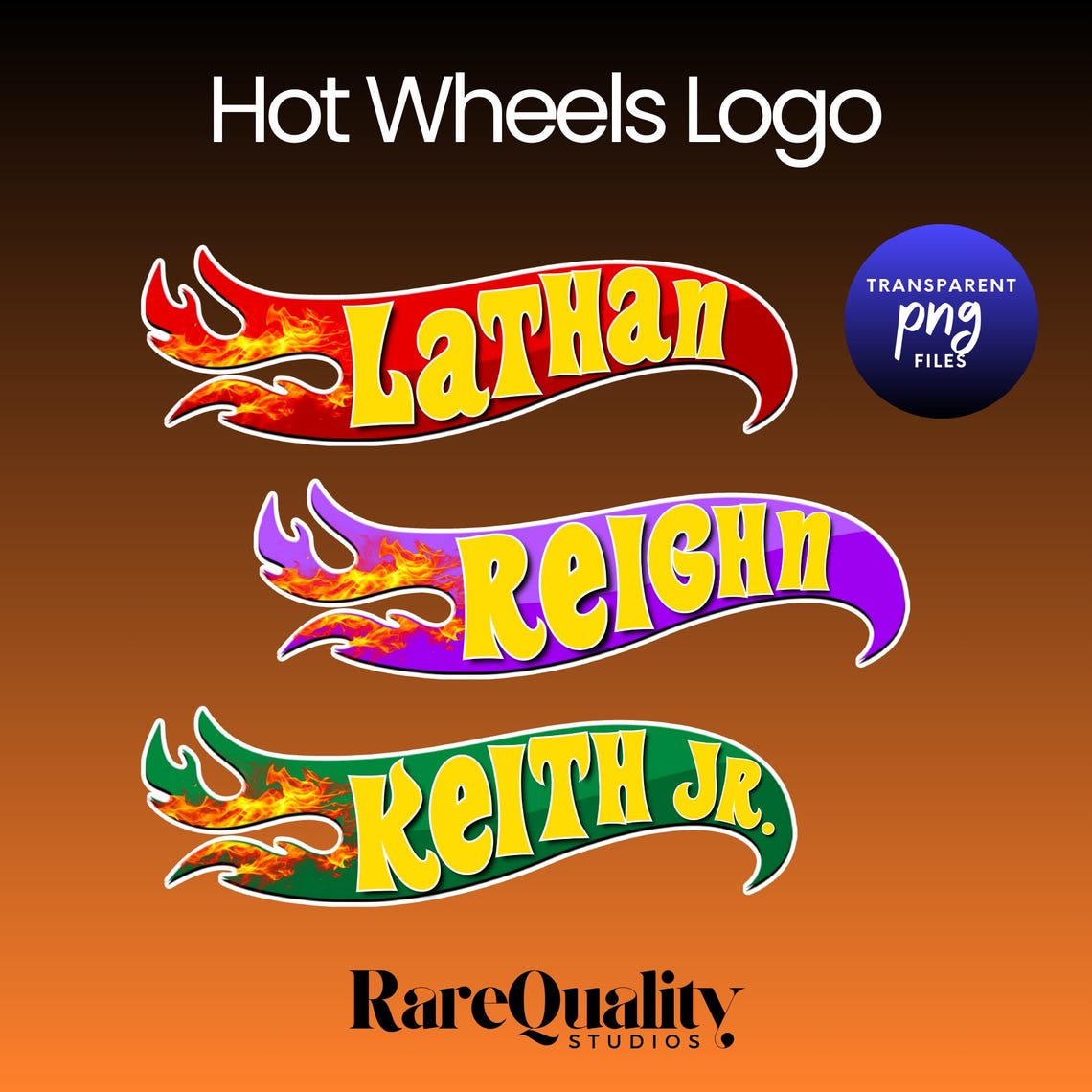 Custom Hot Car Wheels Logo. Red, Black, Green, Pink, Blue, Purple Fire ...