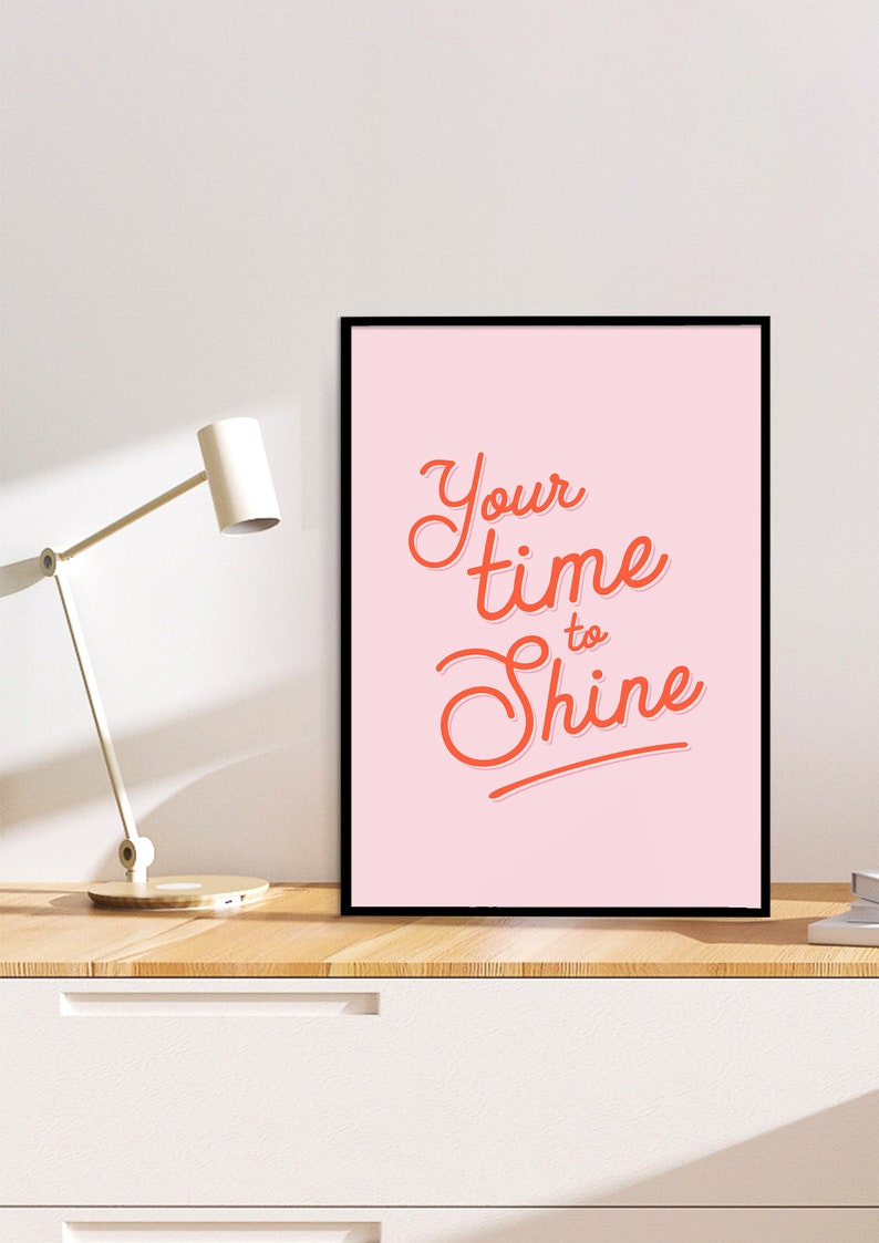 Pink Inspirational Quote Print Printable Happy Wall Art Quote Wall Art ...