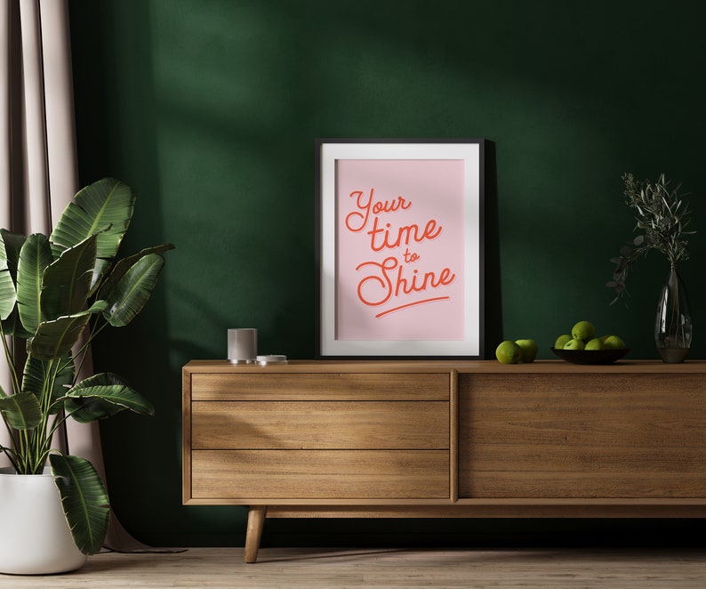 Pink Inspirational Quote Print Printable Happy Wall Art Quote Wall Art ...